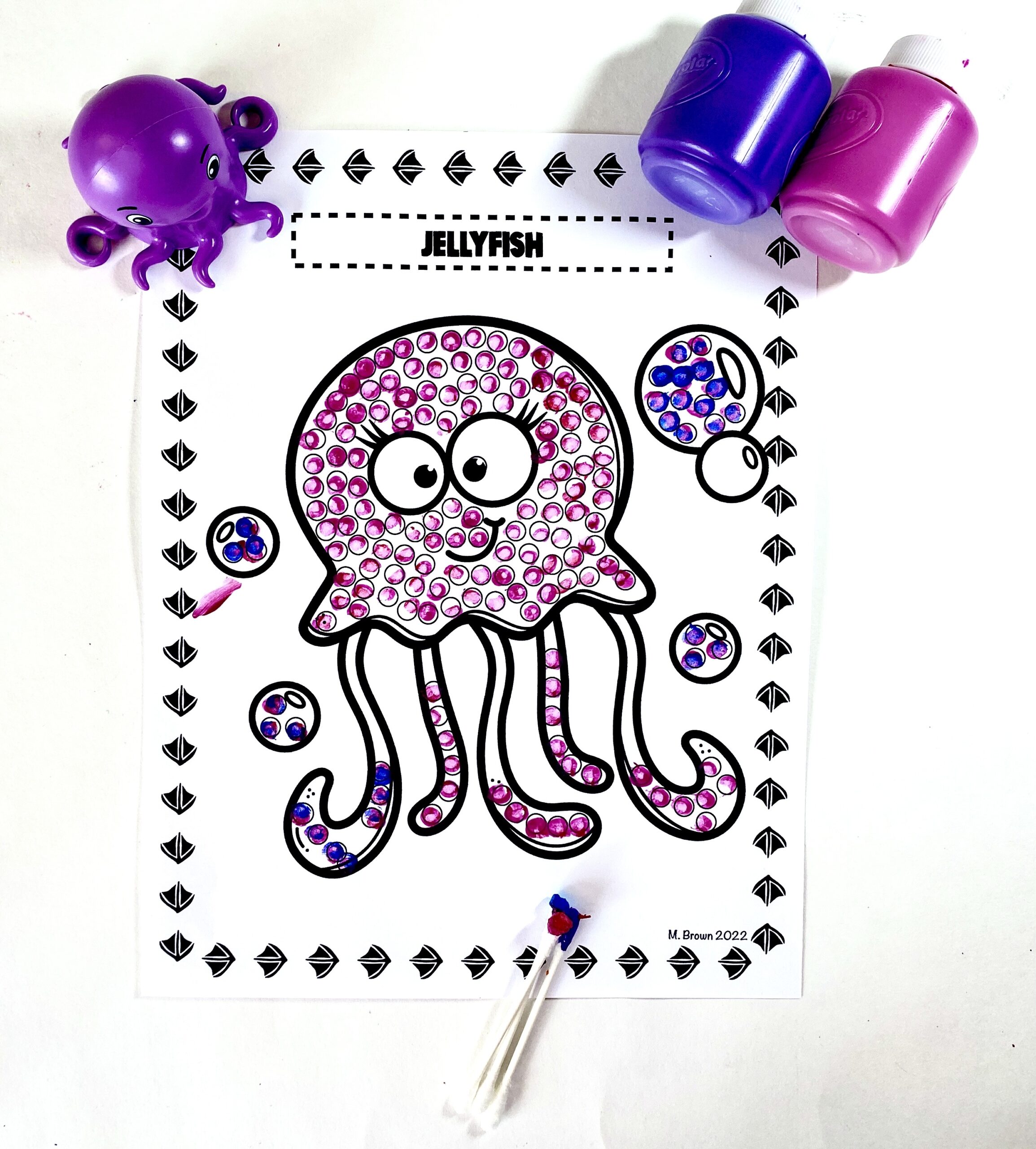 Sea Animal Q-Tip Art Packet | Made By Teachers