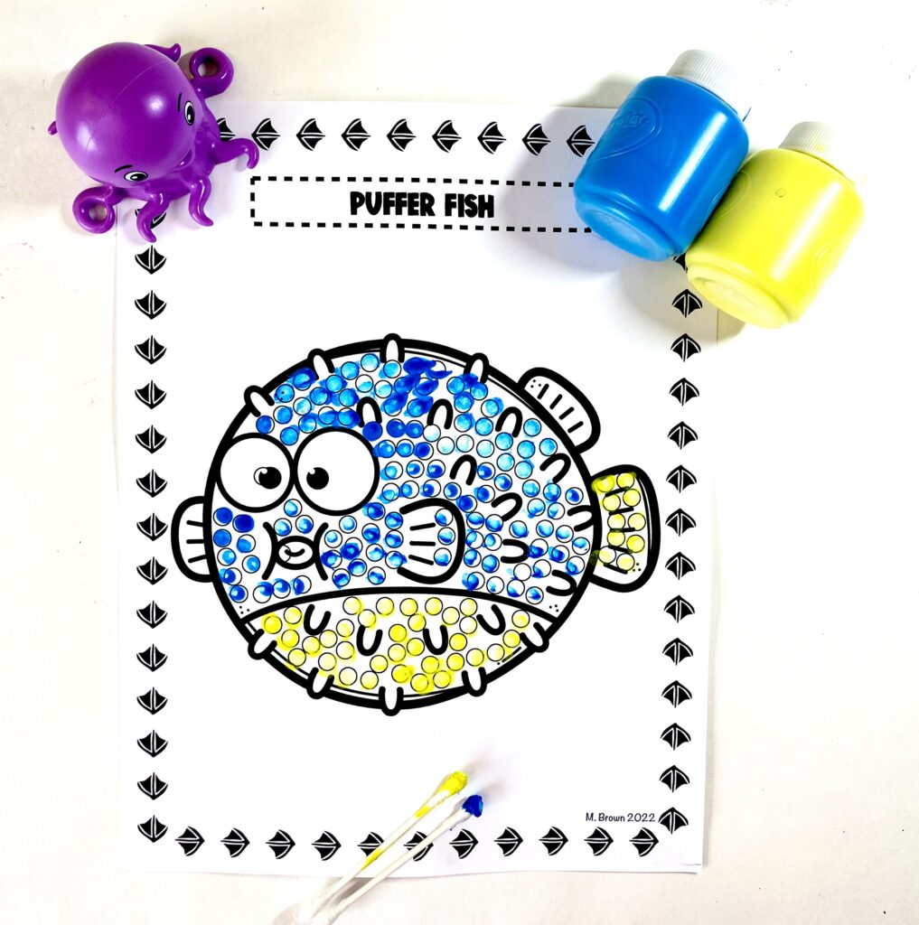 Sea Animal Q-Tip Art Packet | Made By Teachers