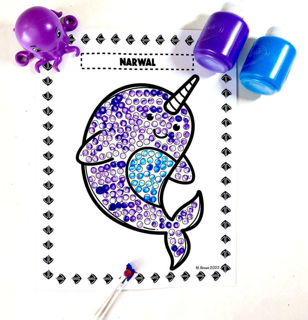 Sea Animal Q-Tip Art Packet | Made By Teachers