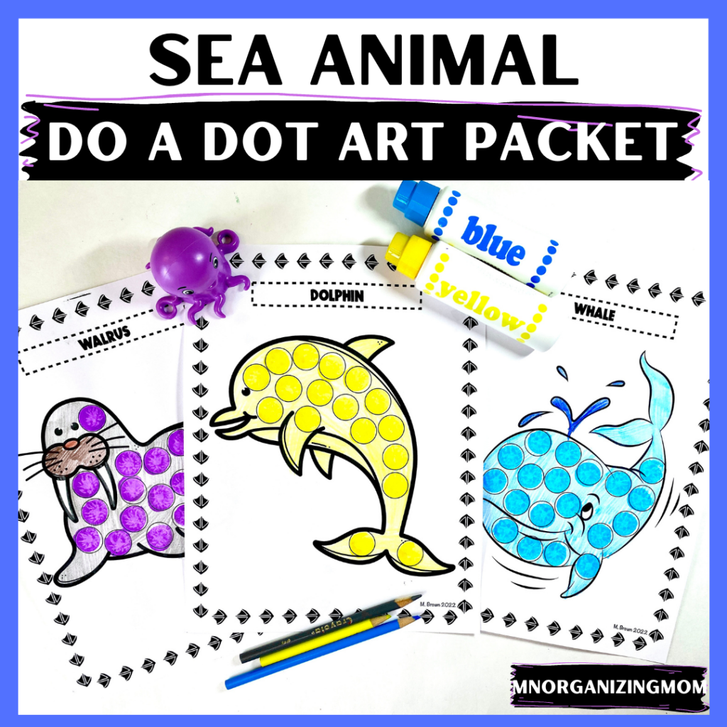 Sea Animal Do A Dot and Q-Tip Art Packet | Made By Teachers