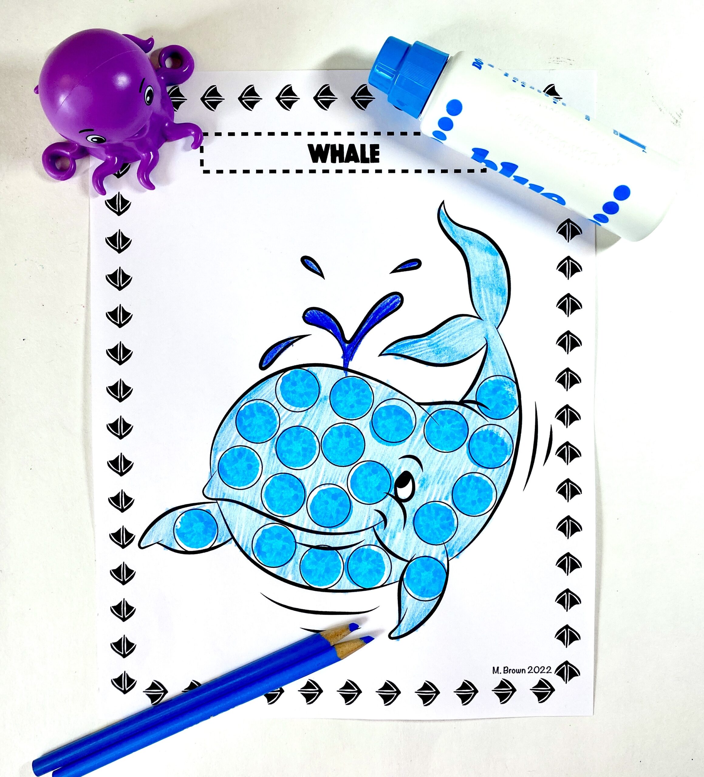 Sea Animal Do A Dot and Q-Tip Art Packet | Made By Teachers