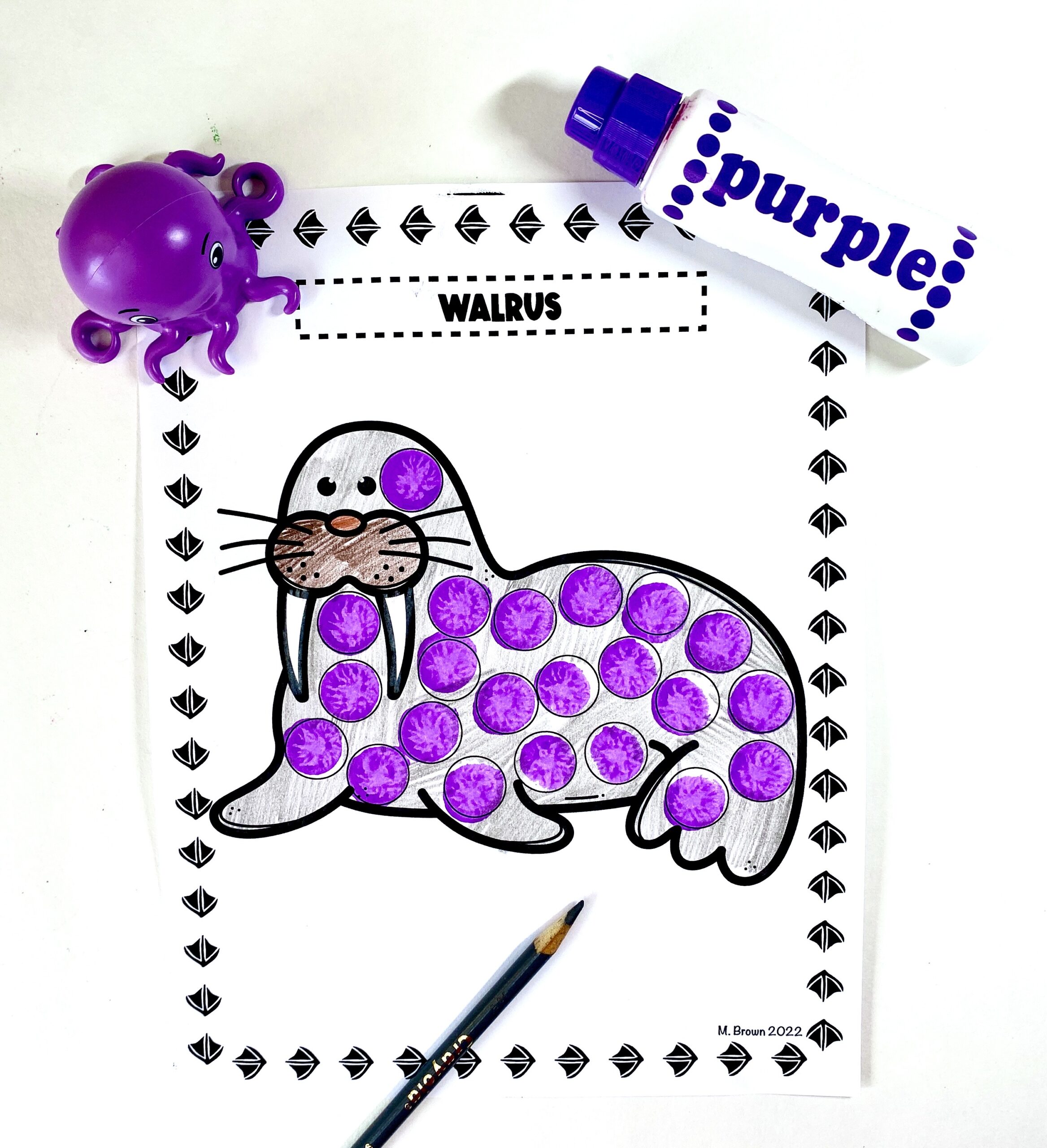 Sea Animal Do A Dot and Q-Tip Art Packet | Made By Teachers
