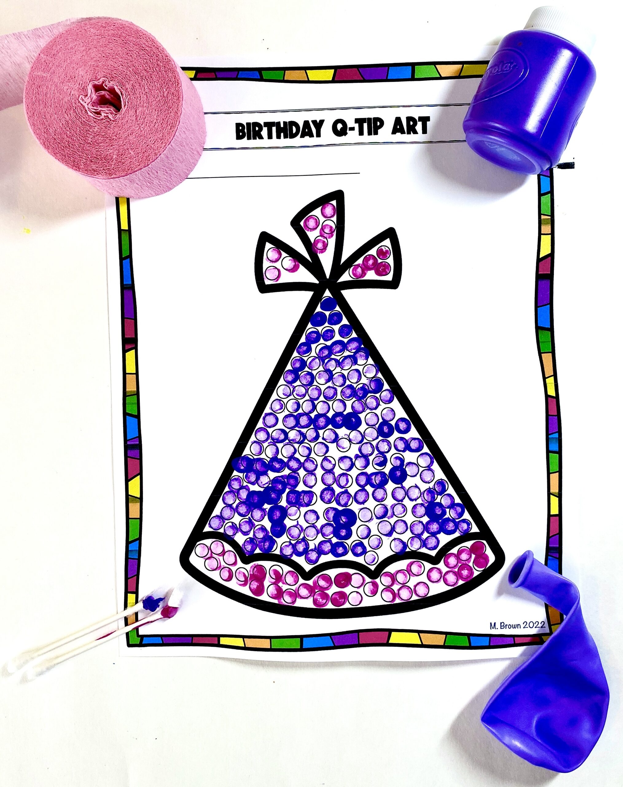 Birthday Q-Tip Art Packet | Made By Teachers