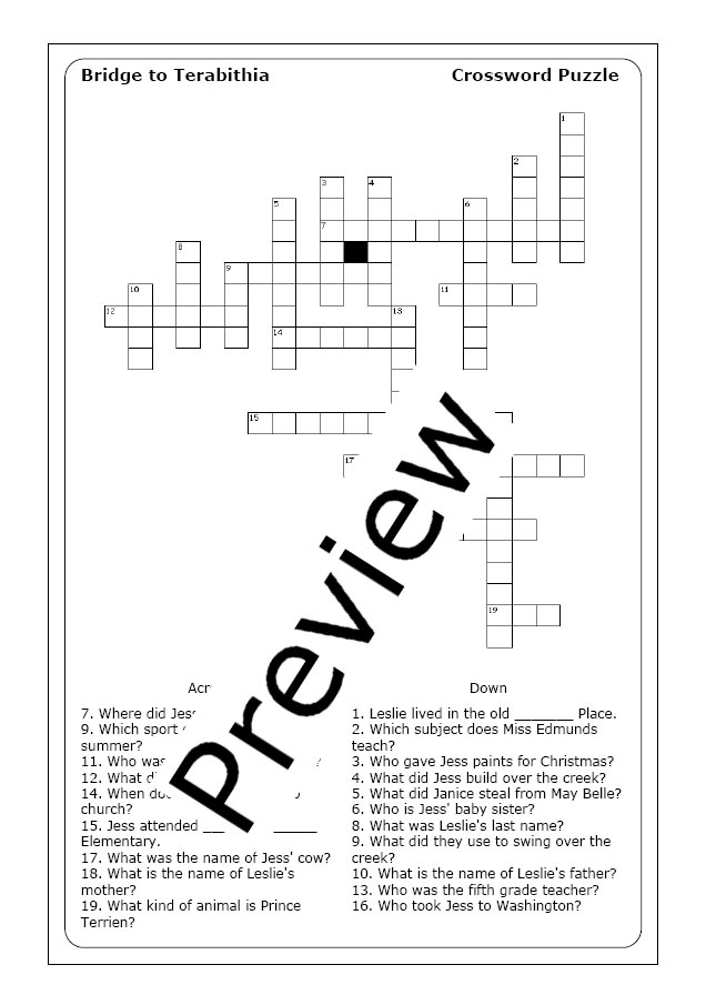 Katherine Paterson "Bridge to Terabithia" worksheets | Made By Teachers