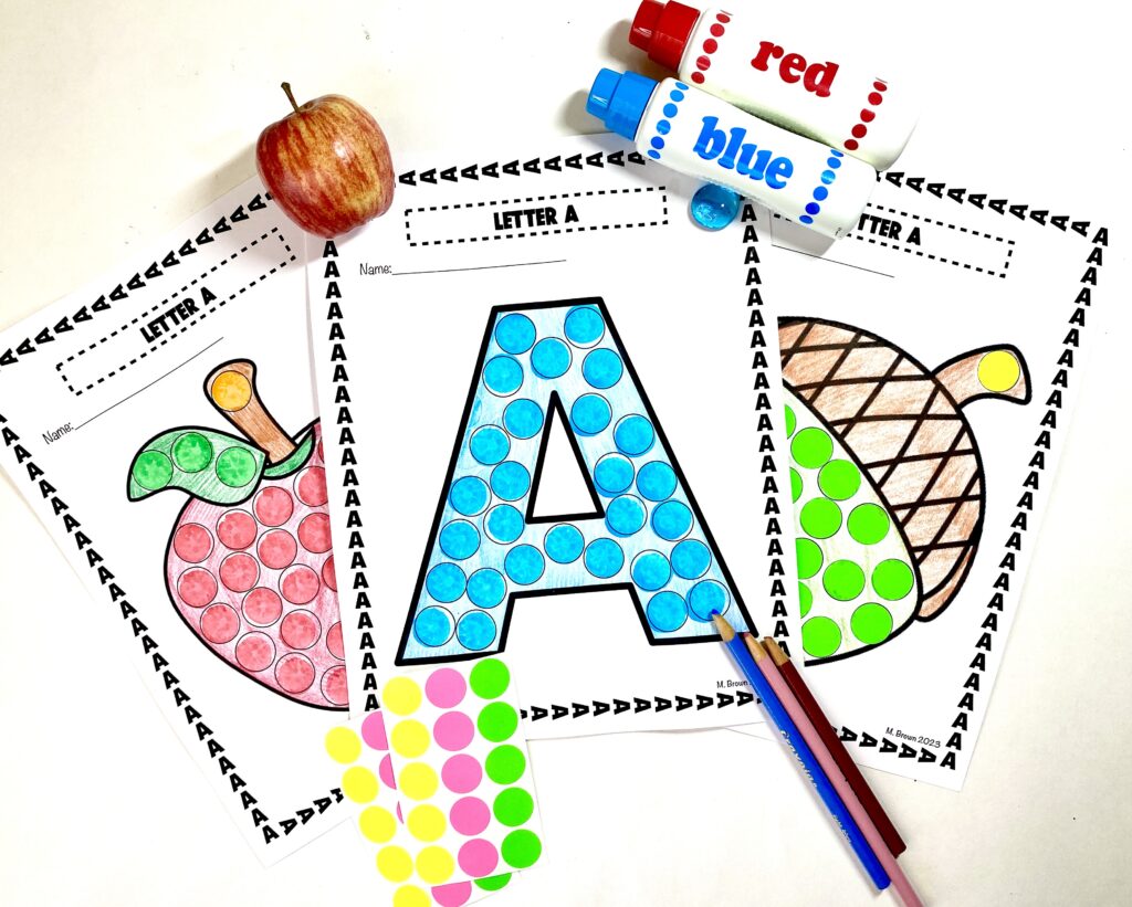 Letter A Do A Dot and Q-Tip Art Packet Bundle | Made By Teachers