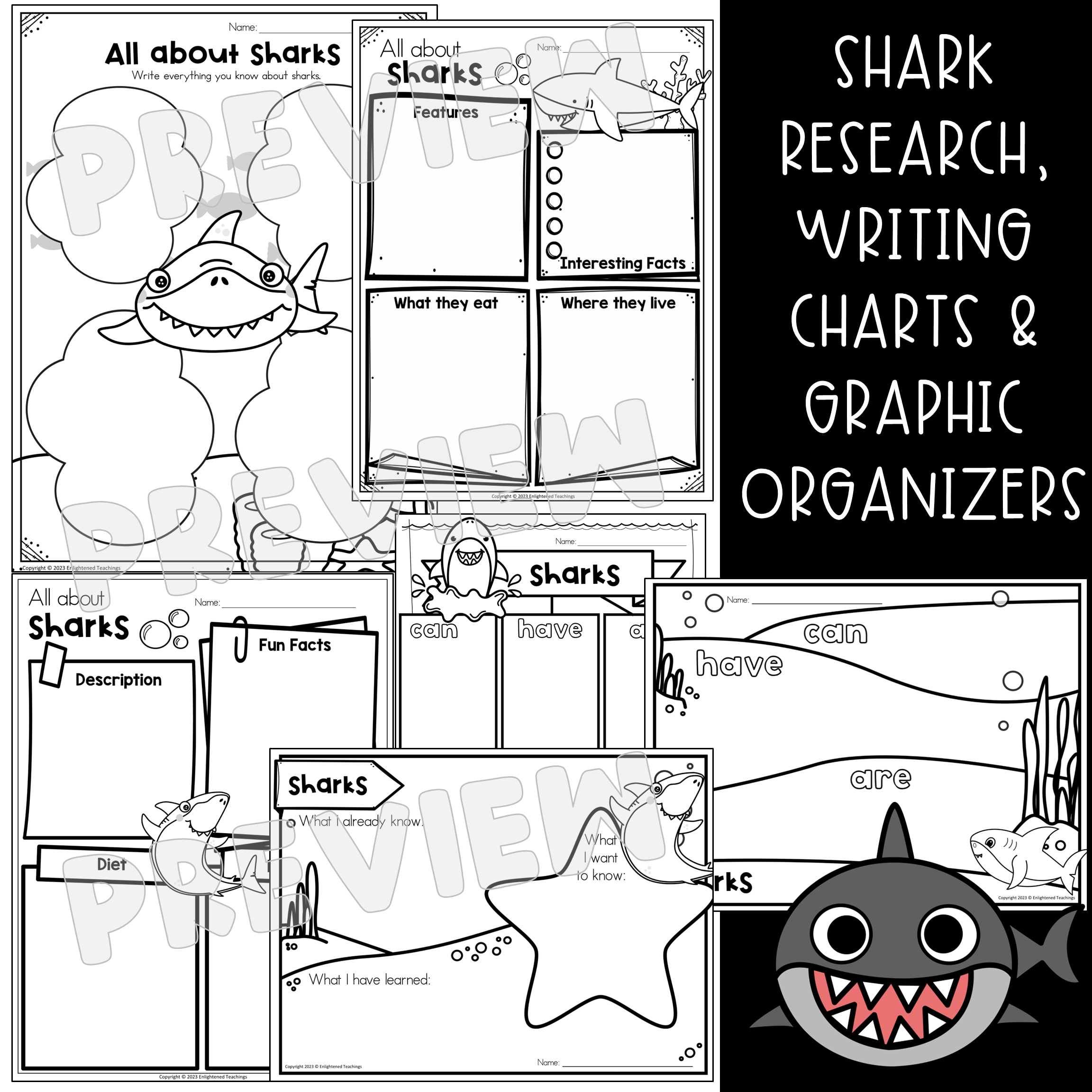 Shark Craft, Ocean Crafts, Ocean Directed Drawing, Ocean Animal ...