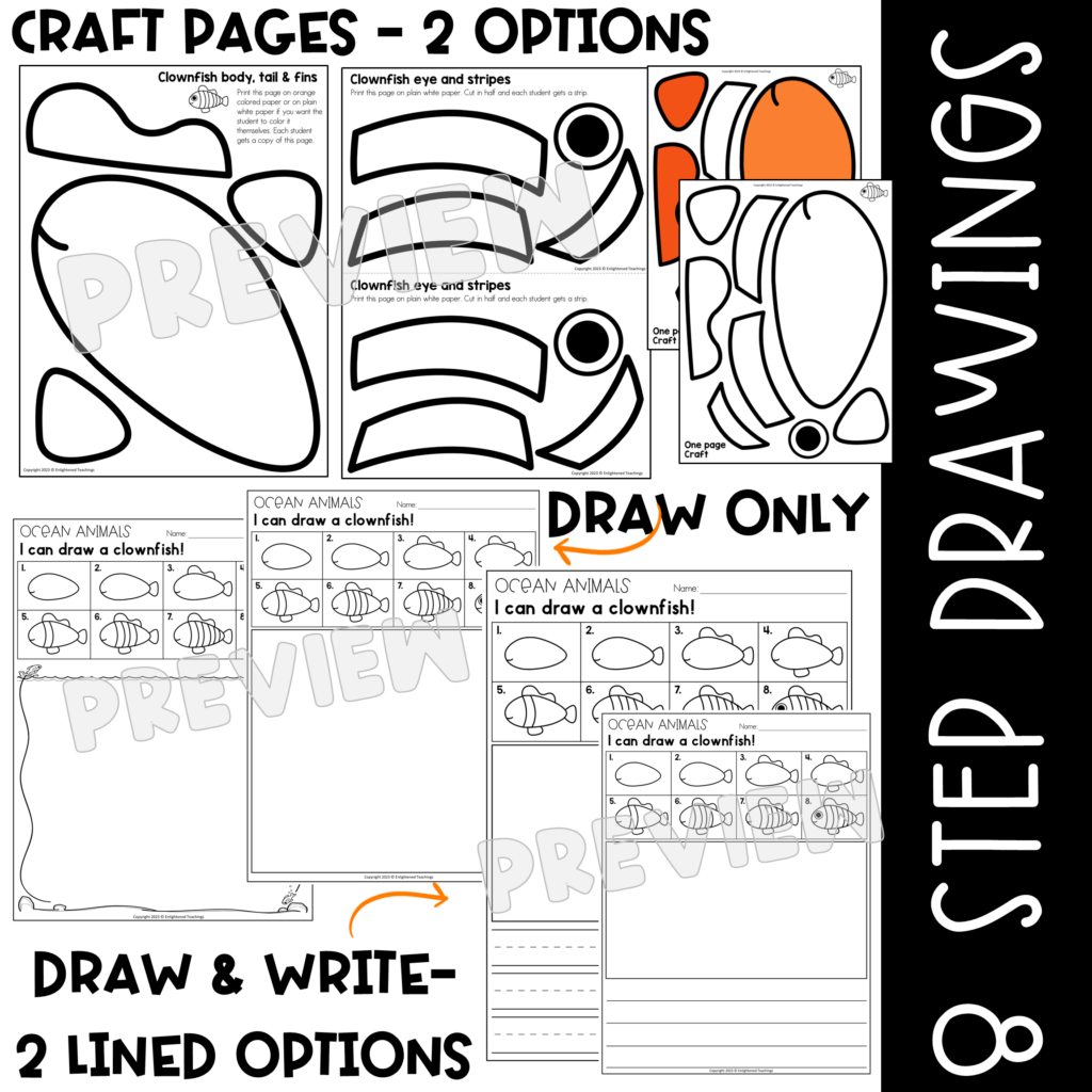 Ocean Animals Craft BUNDLE Directed Drawing and Writing - Build an ...