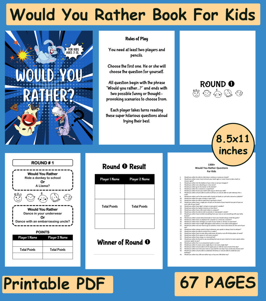 Would you rather book for kids 7-13 Hilarious scenarios & Crazy ...