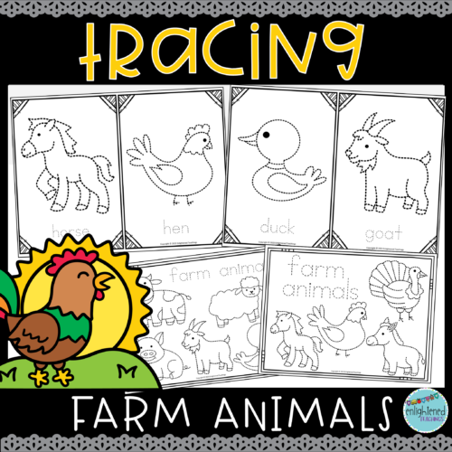 Farm Animals Tracing Worksheets Fine Motor Activity Farm Tracing ...