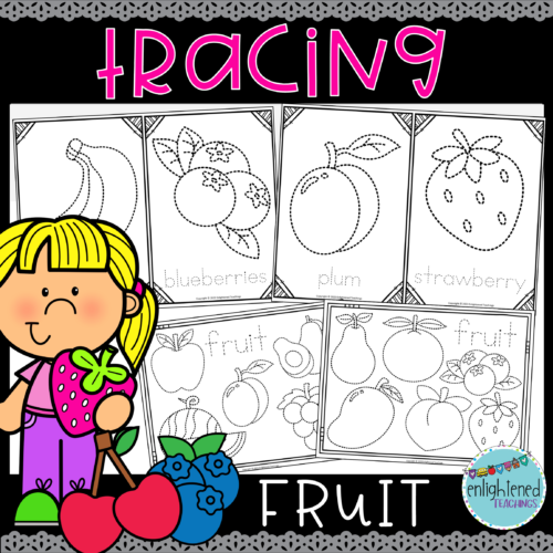 Fruit Tracing Worksheets Fine Motor Activity Fruit Tracing & Prewriting ...