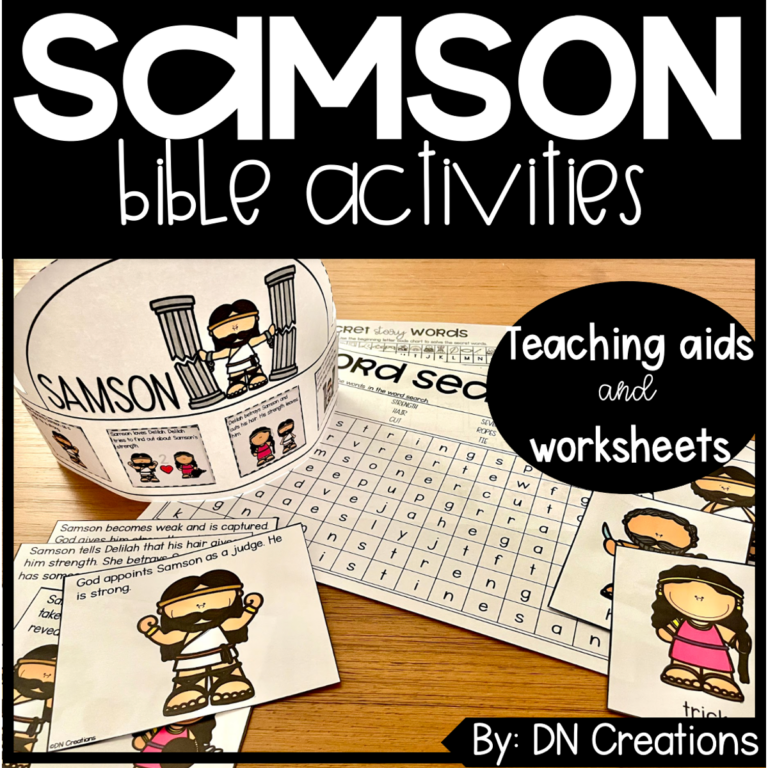 Samson Bible Activities l Samson Worksheets l Samson and Delilah Bible ...