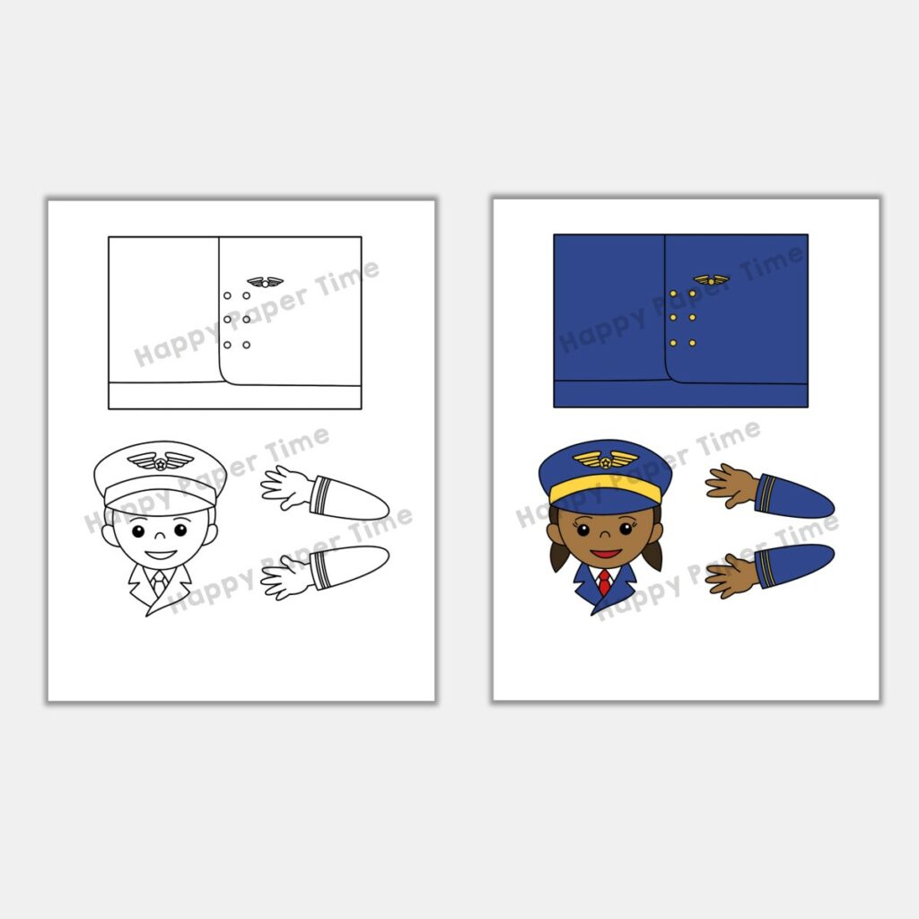 Pilot toilet paper roll craft Printable Career Day Community Helper ...