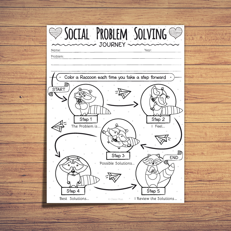 Social Problem Solving Journey | Raccoon Theme | Made By Teachers Social Problem Solving Journey | Raccoon Theme | Made By Teachers