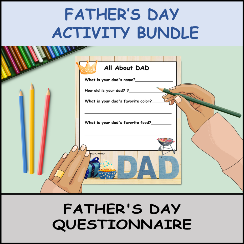 Father's Day Activity Bundle Questionnaire Word Search Printables for ...