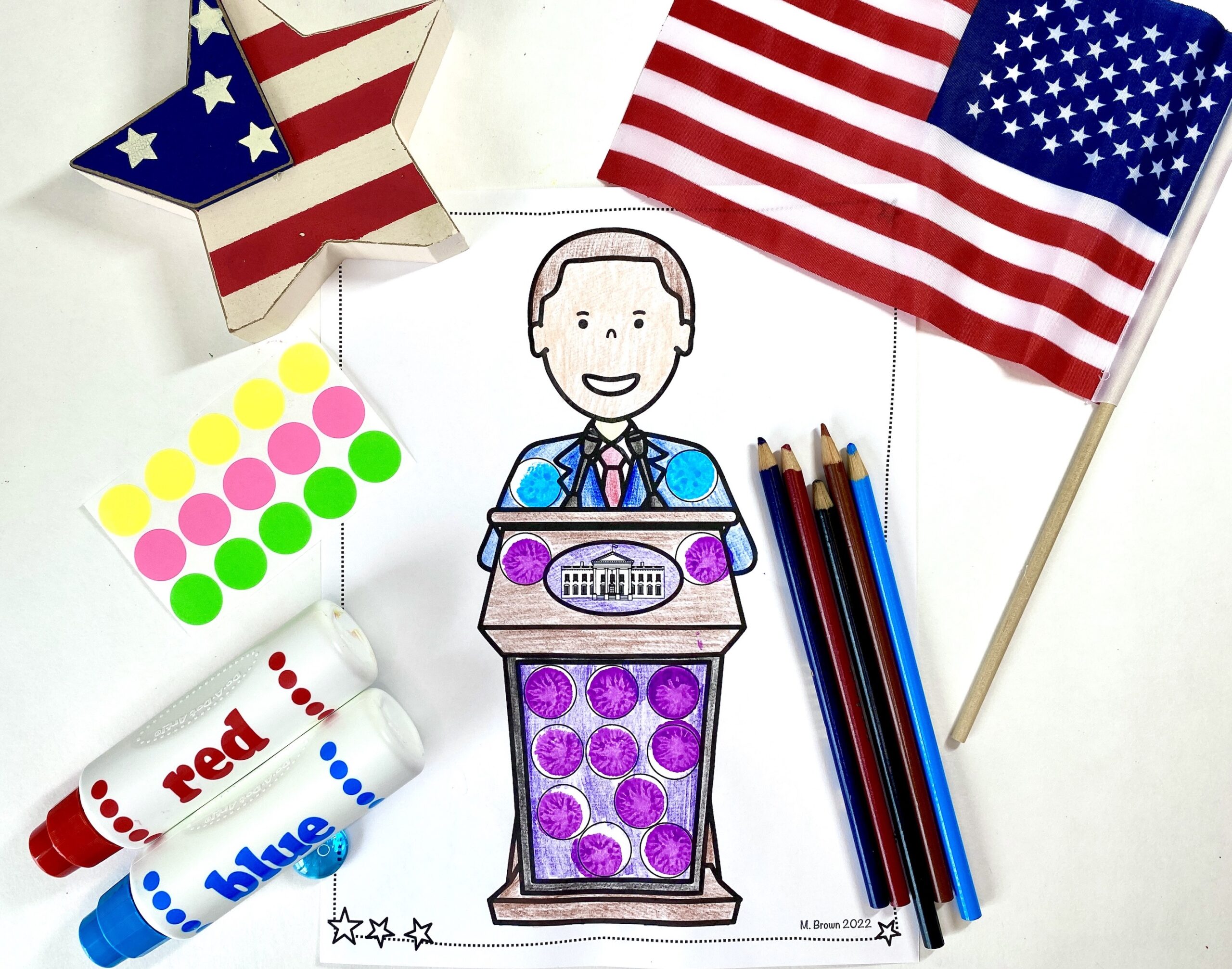 Presidents Day Do A Dot Art Packet | Made By Teachers