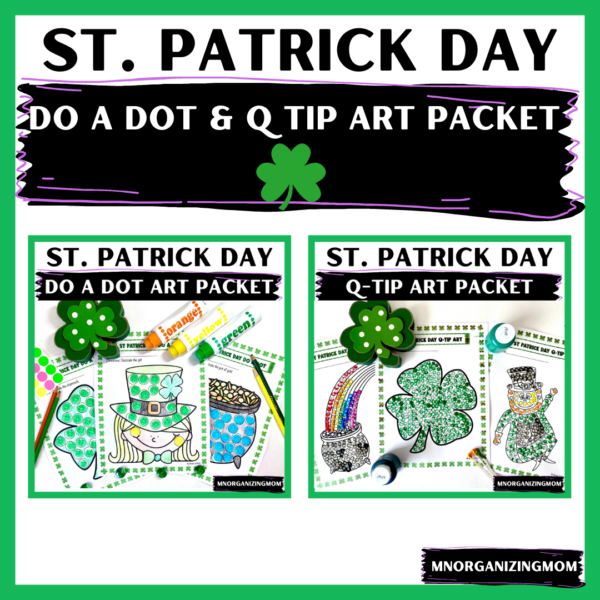 St. Patrick Day Do A Dot and Q-Tip Art Packet | Made By Teachers