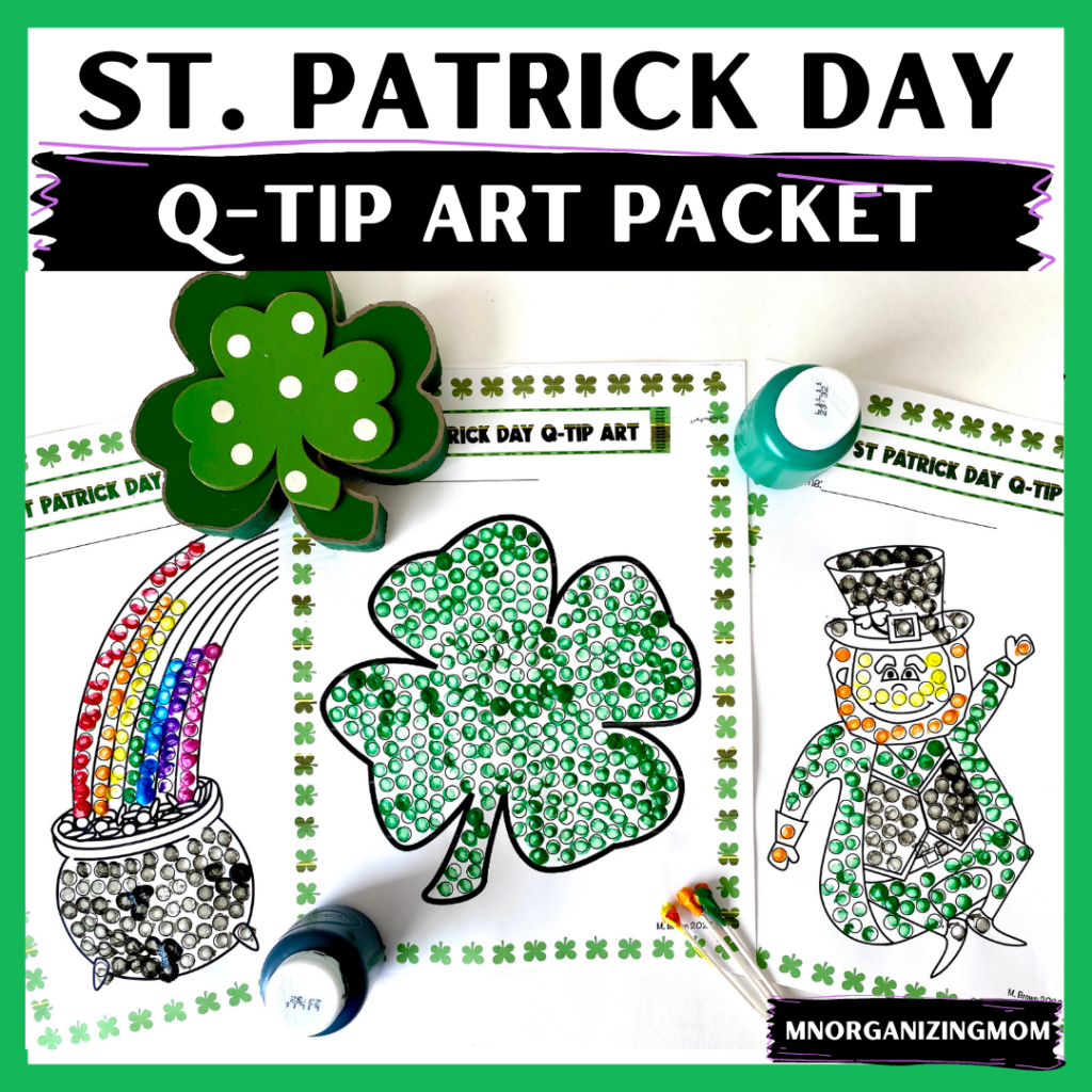 St. Patrick Day Do A Dot and Q-Tip Art Packet | Made By Teachers