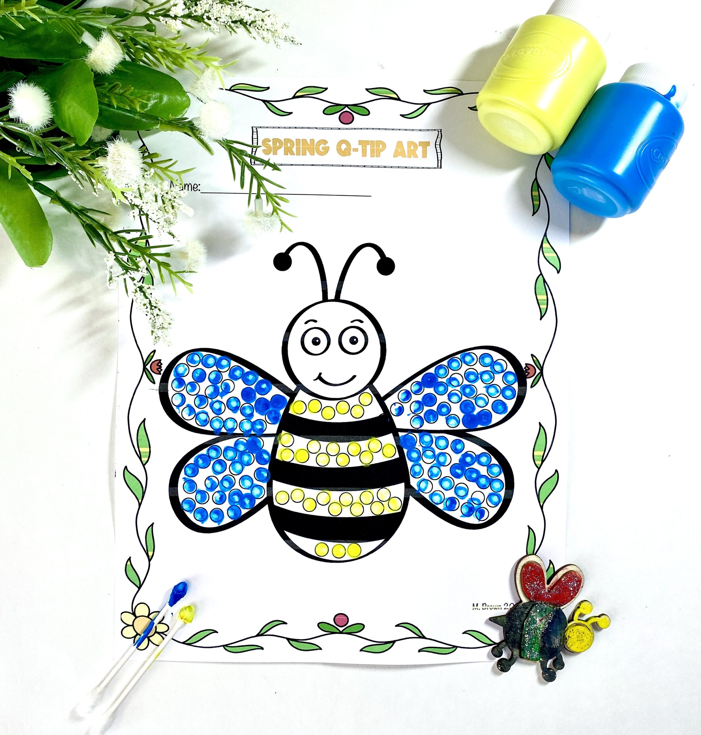 Spring Do A Dot and Q-Tip Art Packet | Made By Teachers