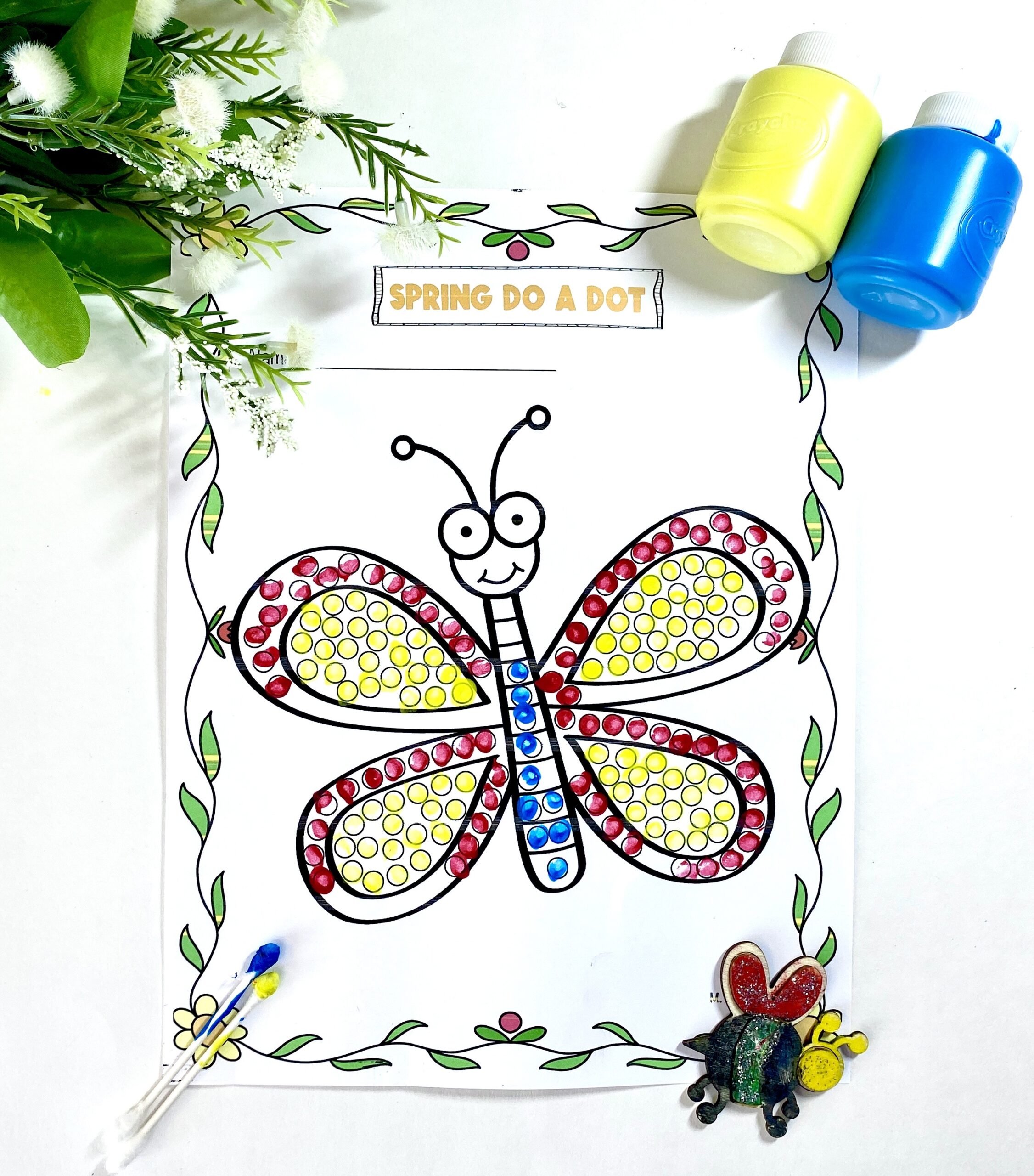 Spring Do A Dot and Q-Tip Art Packet | Made By Teachers
