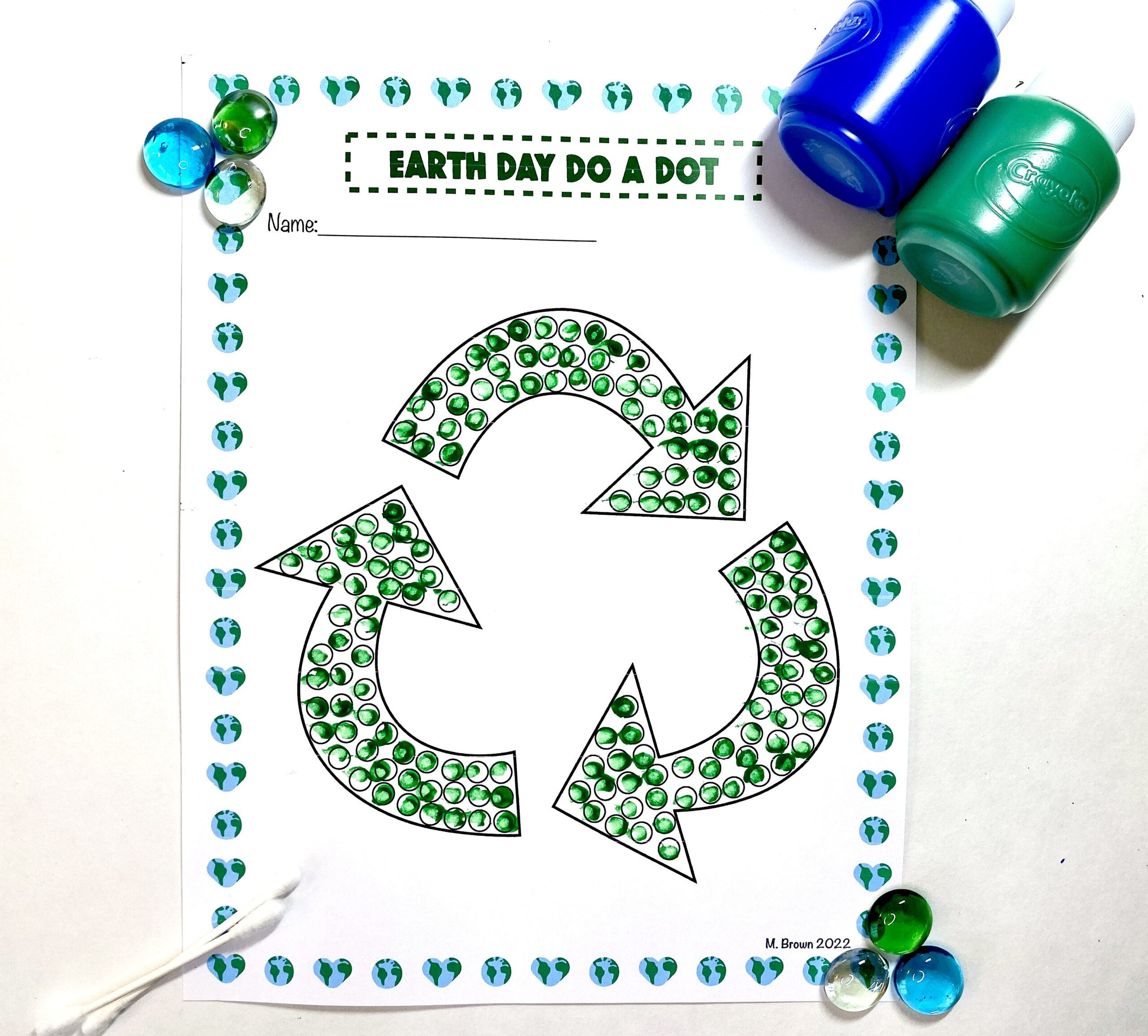 Earth Day Do A Dot and Q-Tip Art Packet | Made By Teachers
