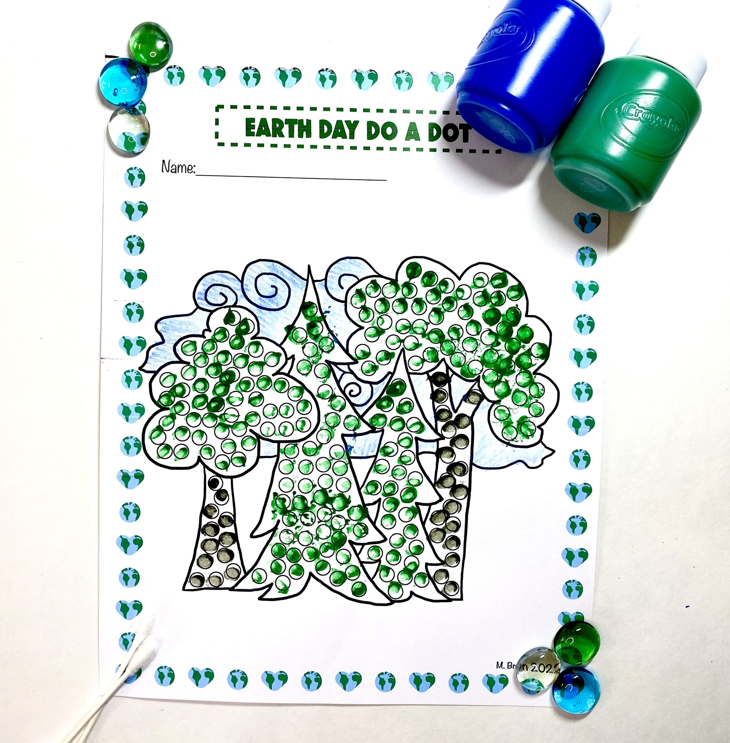 Earth Day Do A Dot and Q-Tip Art Packet | Made By Teachers