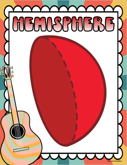 3D Shapes Poster Signs Groovy Retro Vibes Theme | Made By Teachers