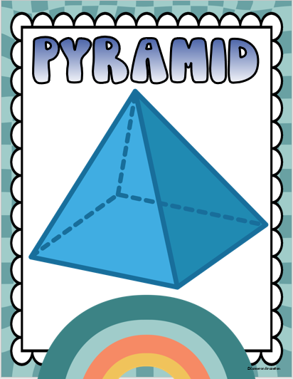 3D Shapes Poster Signs Groovy Retro Vibes Theme | Made By Teachers