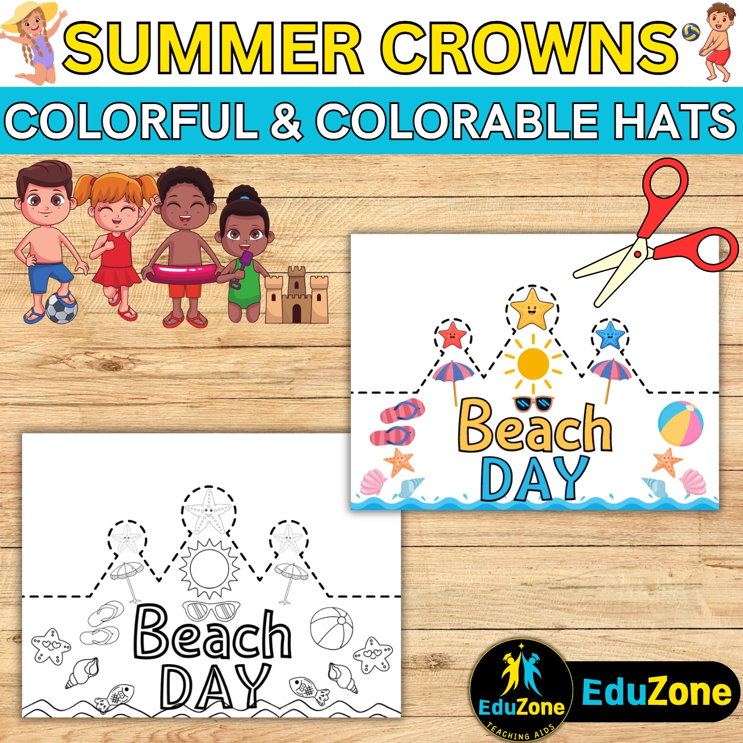 End-of-Year Celebrations: Colorable Summer Crowns for Grades 1-5 Last ...