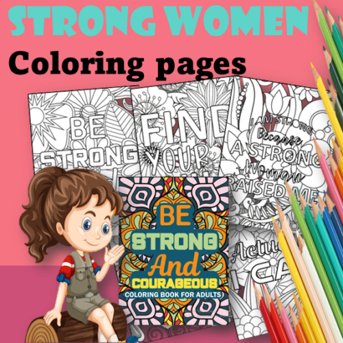 strong women coloring pages | Made By Teachers