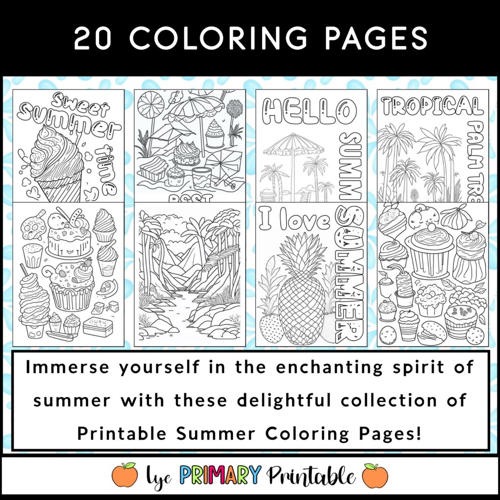 Printable Summer Coloring Pages Fun End of the Year Activities | Made ...