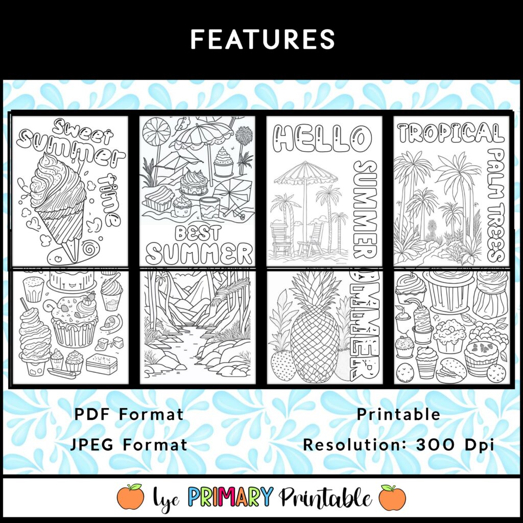 Printable Summer Coloring Pages Fun End of the Year Activities | Made ...