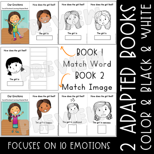 Feelings & Emotions Adapted Book with SEL Activities - Girl Emotions ...