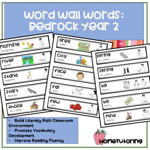 Word Wall Words - Bedrock Year 2 | Made By Teachers