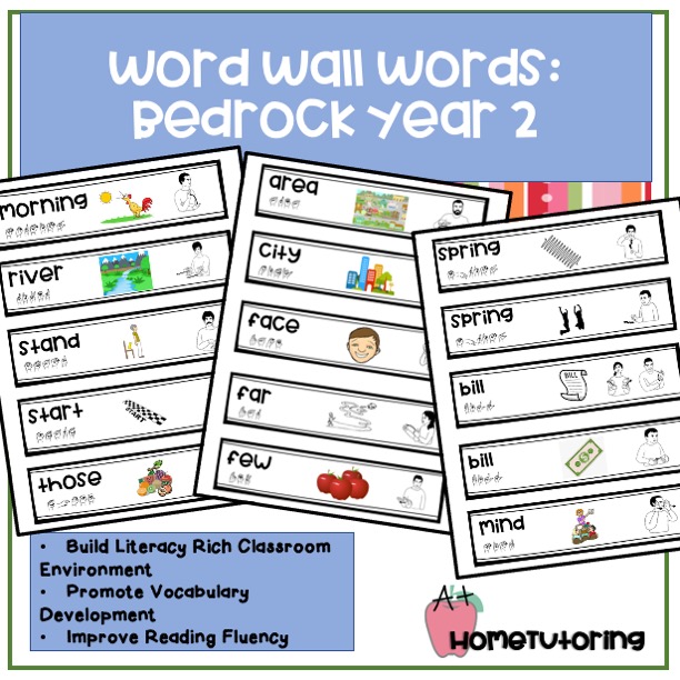 Word Wall Words - Bedrock Year 2 | Made By Teachers