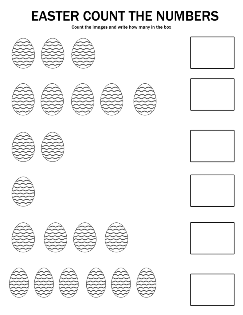 Hop into the holiday spirit with our Easter Count Numbers Worksheets ...