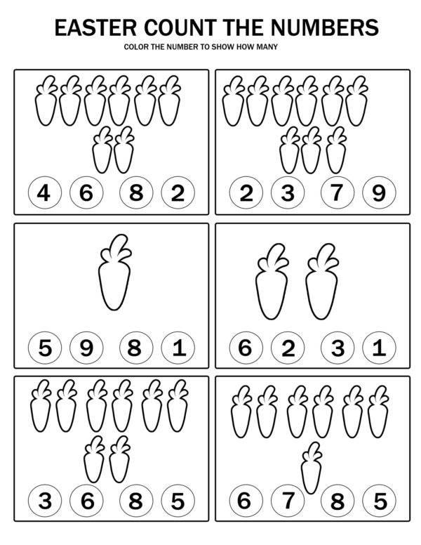 Hop into the holiday spirit with our Easter Count Numbers Worksheets ...