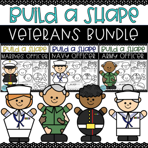 Build a 2D Veteran Shape Craft BUNDLE - 2D Shape Crafts | Made By Teachers