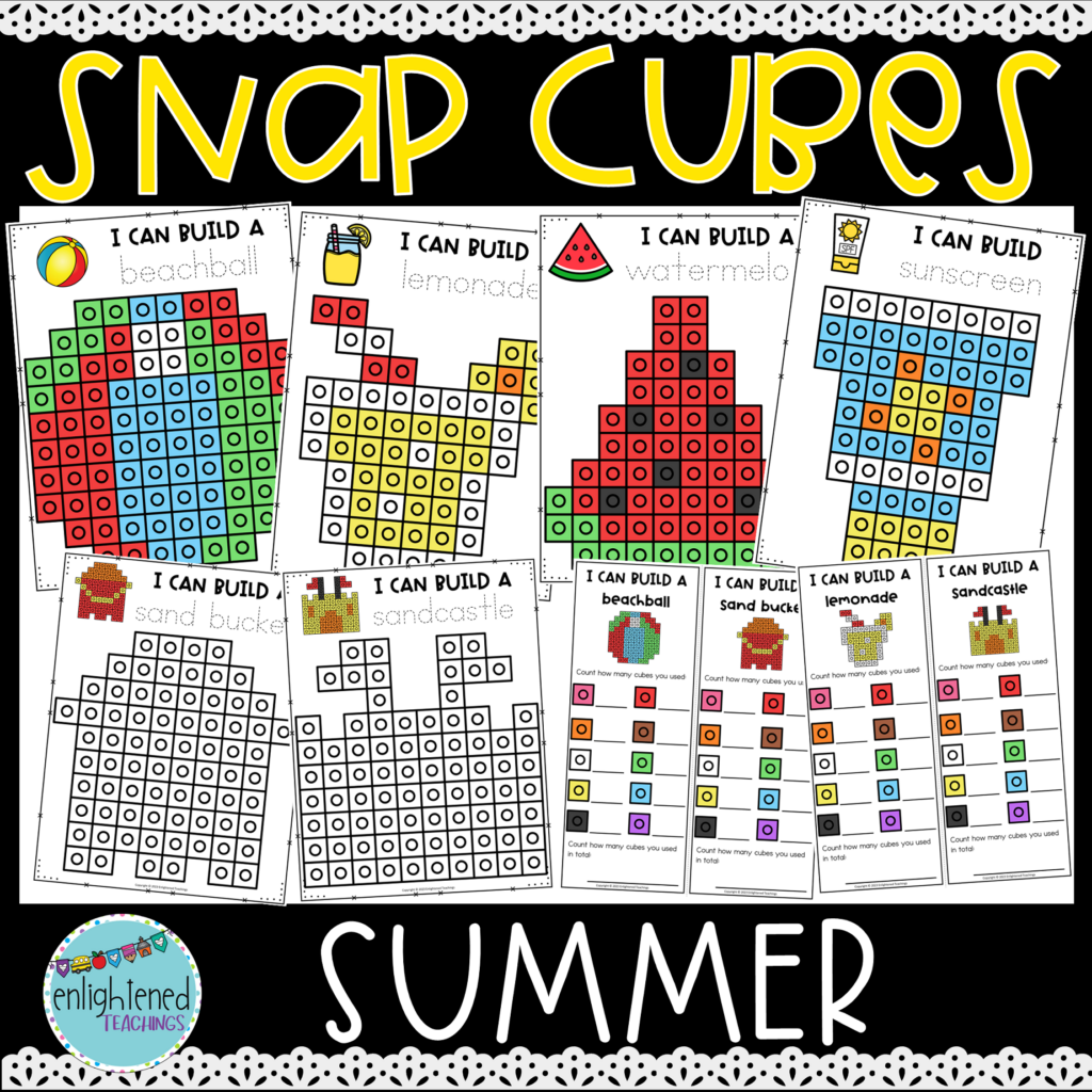 Summer Snap Cube Mats Fine Motor Skills Counting Cubes Counting Blocks ...