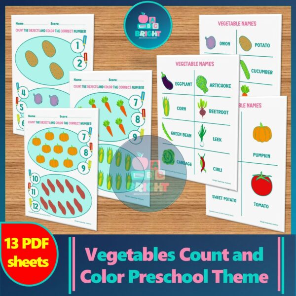 Vegetables Count and Color Preschool Theme | Made By Teachers