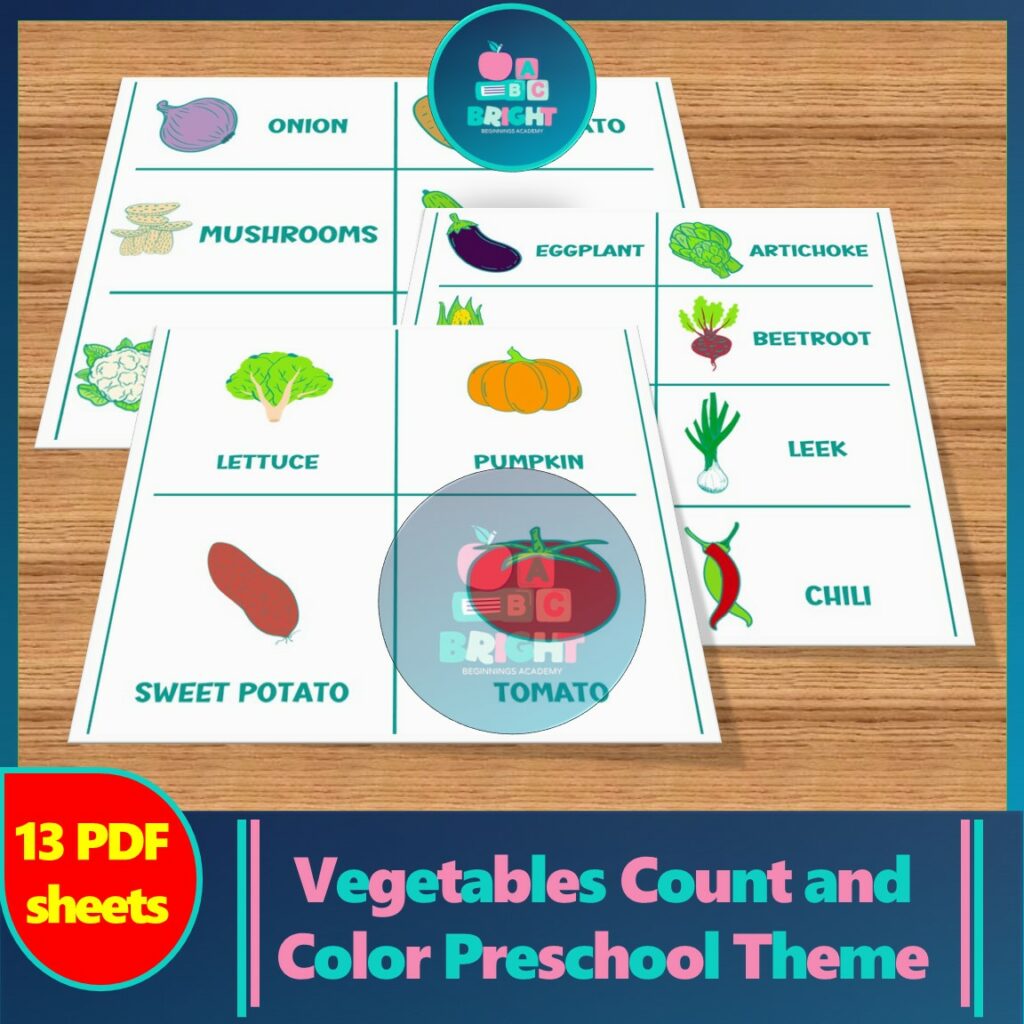 Vegetables Count and Color Preschool Theme | Made By Teachers