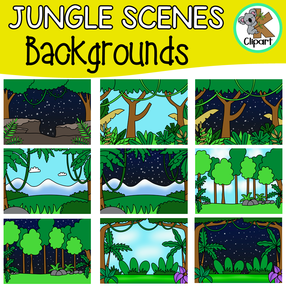 Jungle Background Scenes by K Clipart | Made By Teachers