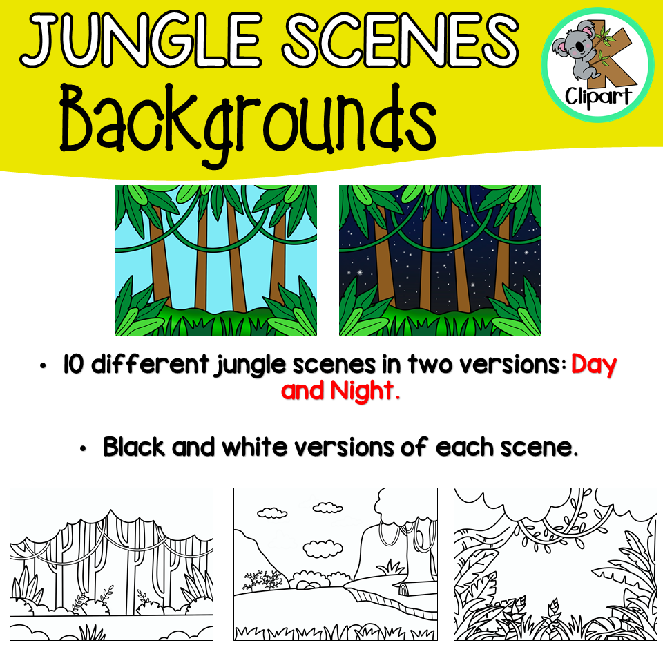 Jungle Background Scenes by K Clipart | Made By Teachers