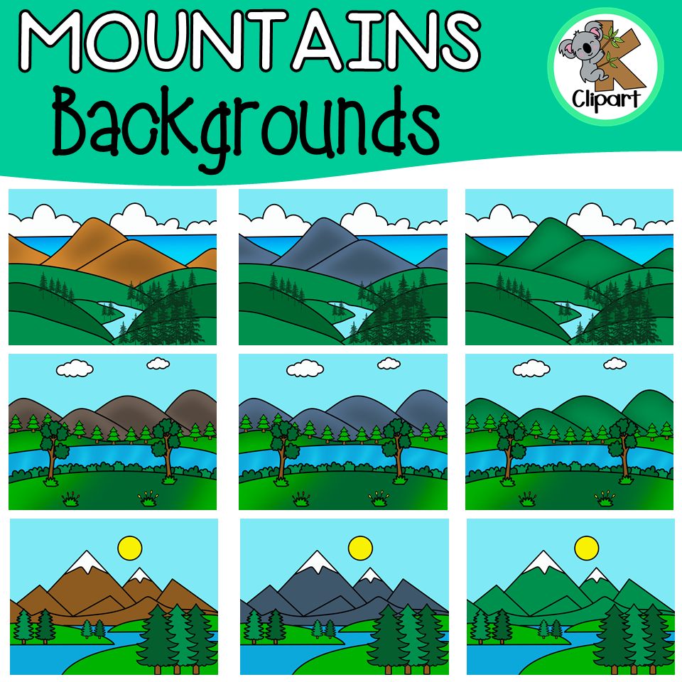 Mountains Background Scenes by K Clipart | Made By Teachers
