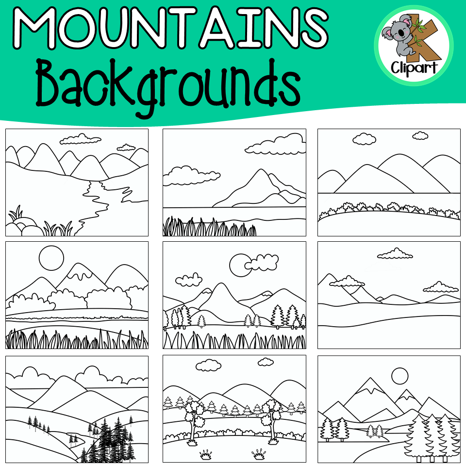 Mountains Background Scenes by K Clipart | Made By Teachers