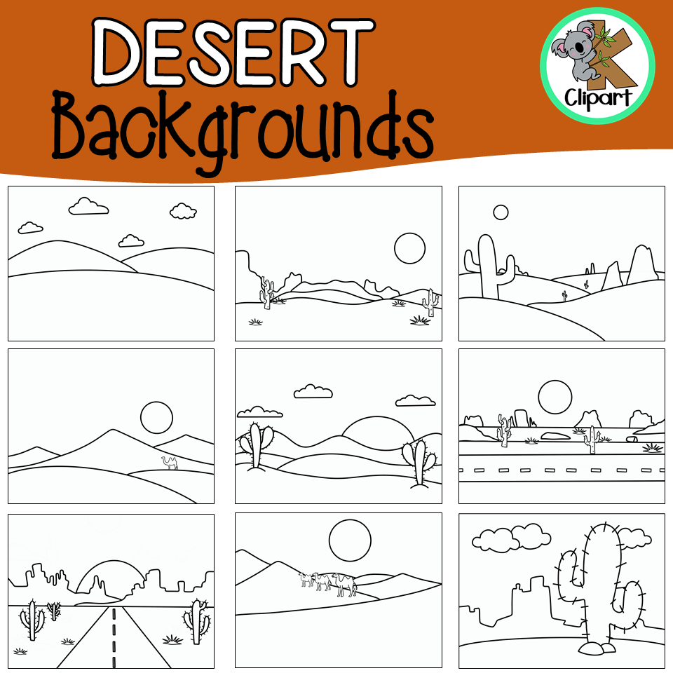 Desert Background Scenes by K Clipart | Made By Teachers