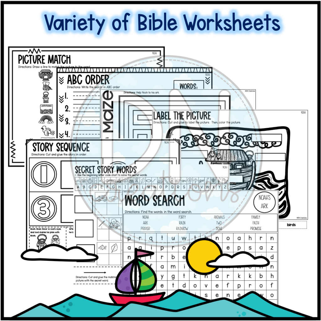 Noah Bible Activities l Noah's Ark Bible Study l Noah Bible Lesson ...