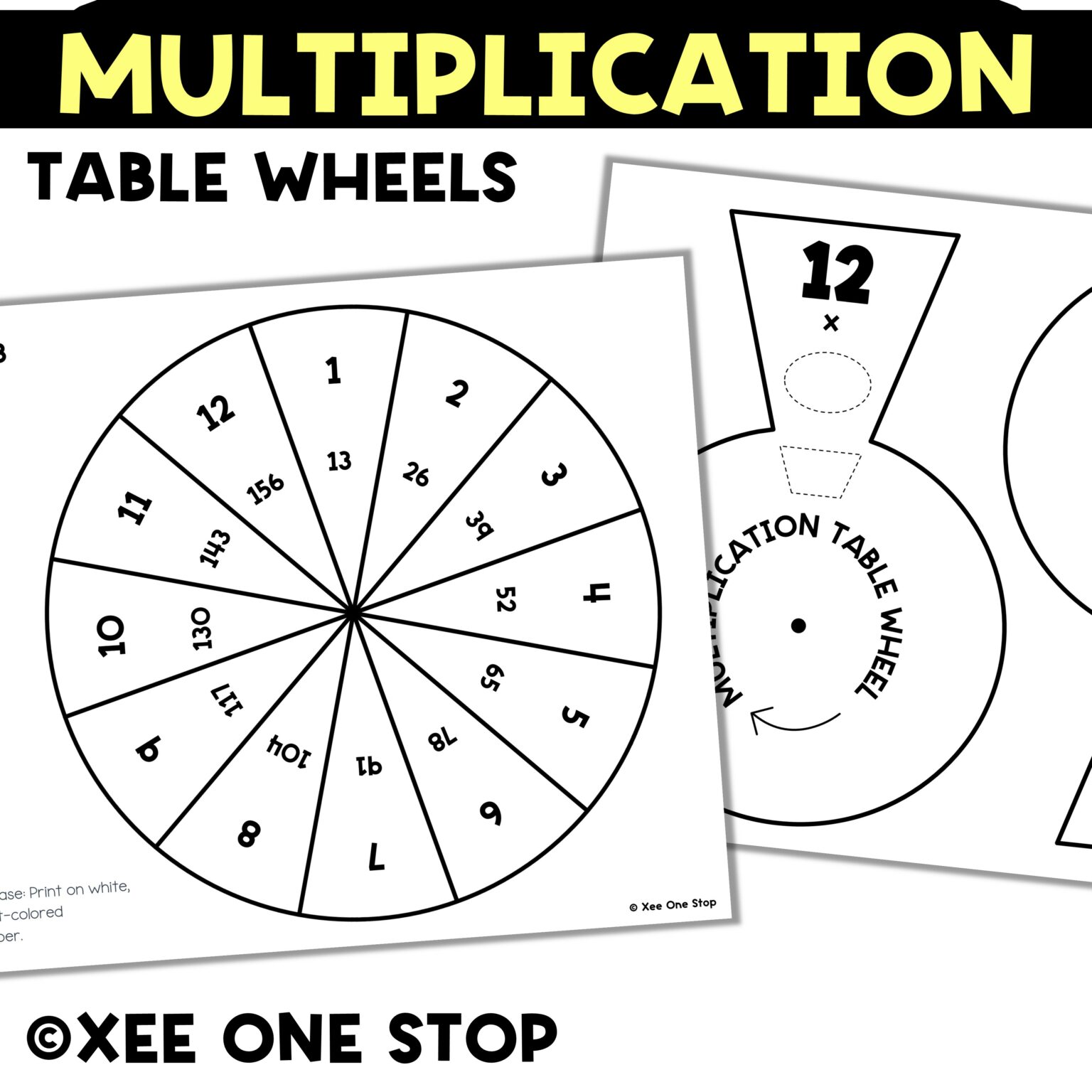 Multiplication Times Tables Wheel craft Practice Fluency Facts | Made ...