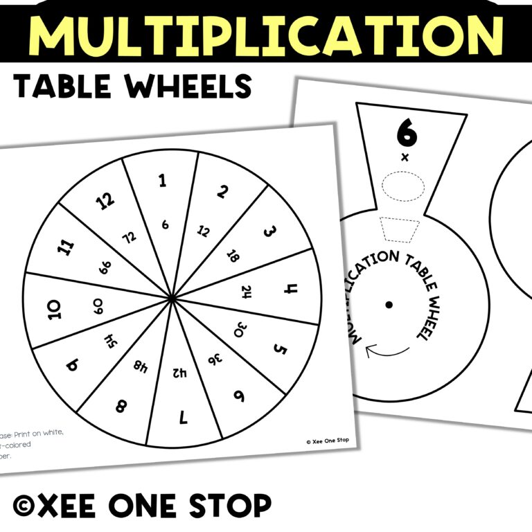 Multiplication Times Tables Wheel craft Practice Fluency Facts | Made ...