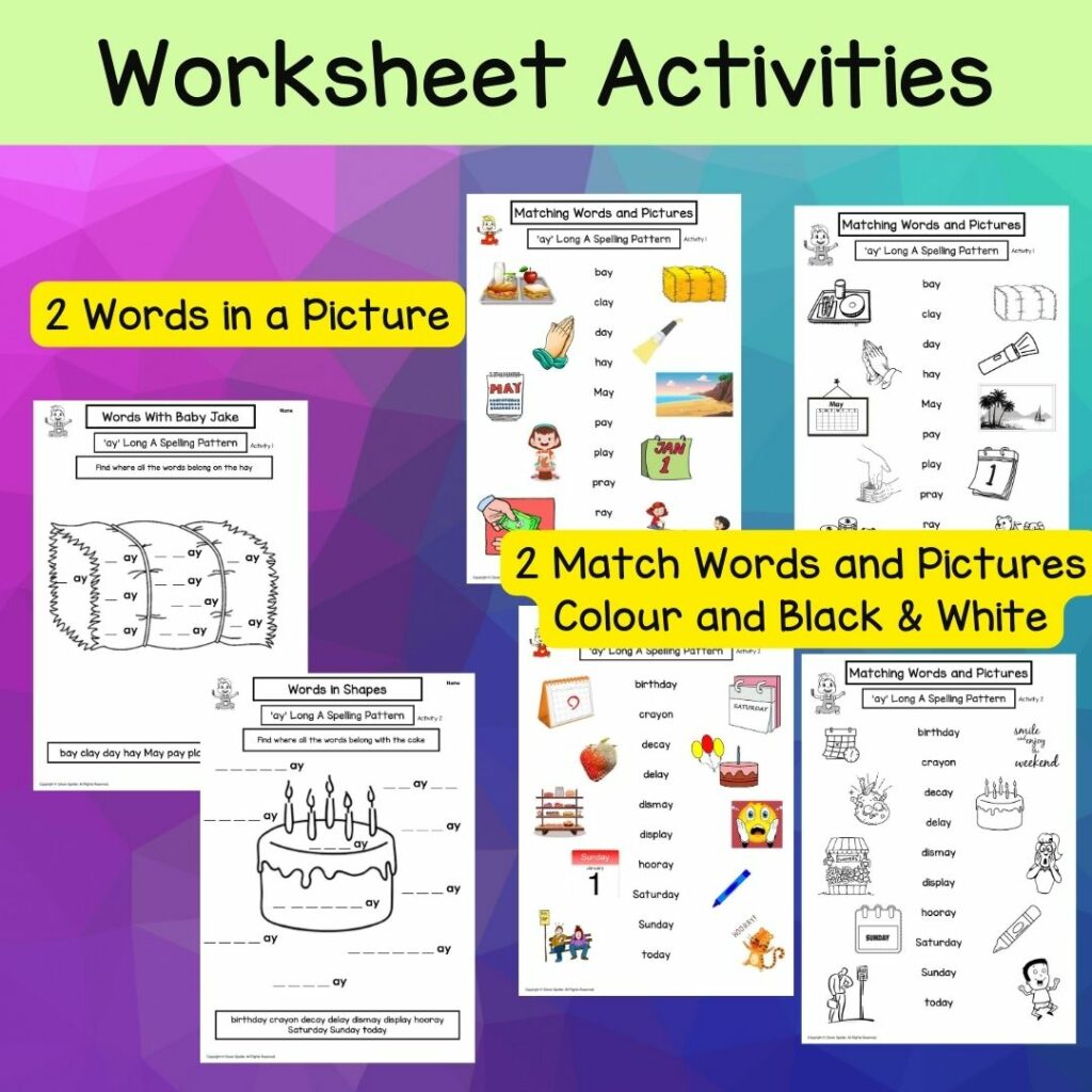 Long A Phonics Activities - Spelling Letter Pattern 'ay' - Worksheets ...