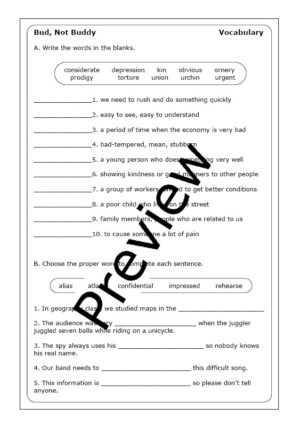 Christopher Paul Curtis "Bud, Not Buddy" worksheets | Made By Teachers
